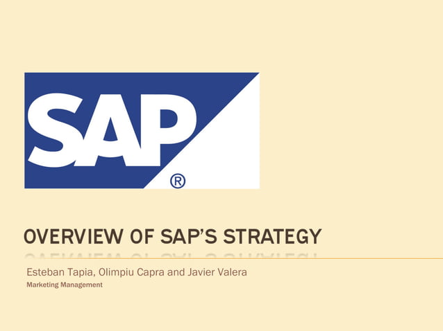Overview Of SAP's Strategy | PPT