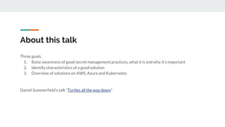 Overview of secret management solutions and architecture | PPT | Free ...