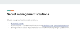 Overview of secret management solutions and architecture | PDF