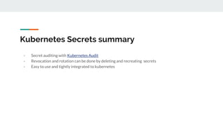 Overview of secret management solutions and architecture | PDF