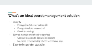 Overview of secret management solutions and architecture | PPT | Free ...