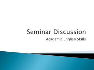 Overview of seminar assessment | PPTX