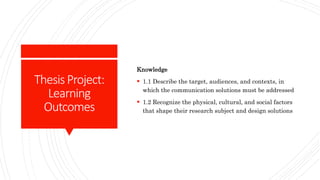 Overview of Senior Thesis Project | PPT