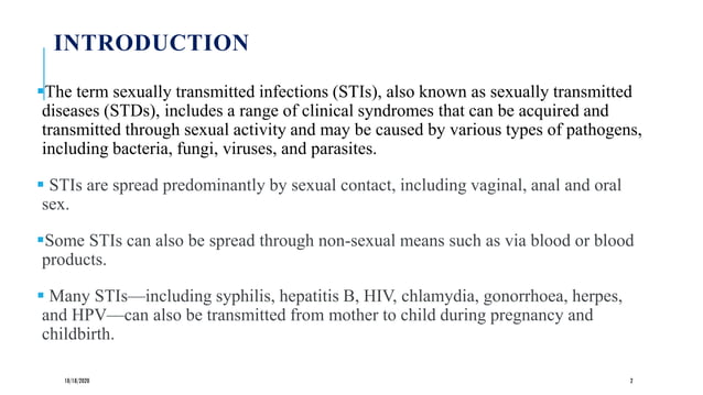 Overview of sexually transmitted infection | PDF | Sexual Conditions ...