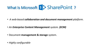 SharePoint 2013 Summary Overview about the platform | PPT