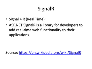 Overview of SignalR | PPTX