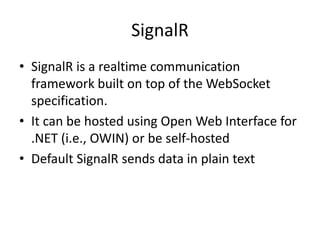 Overview of SignalR | PPTX