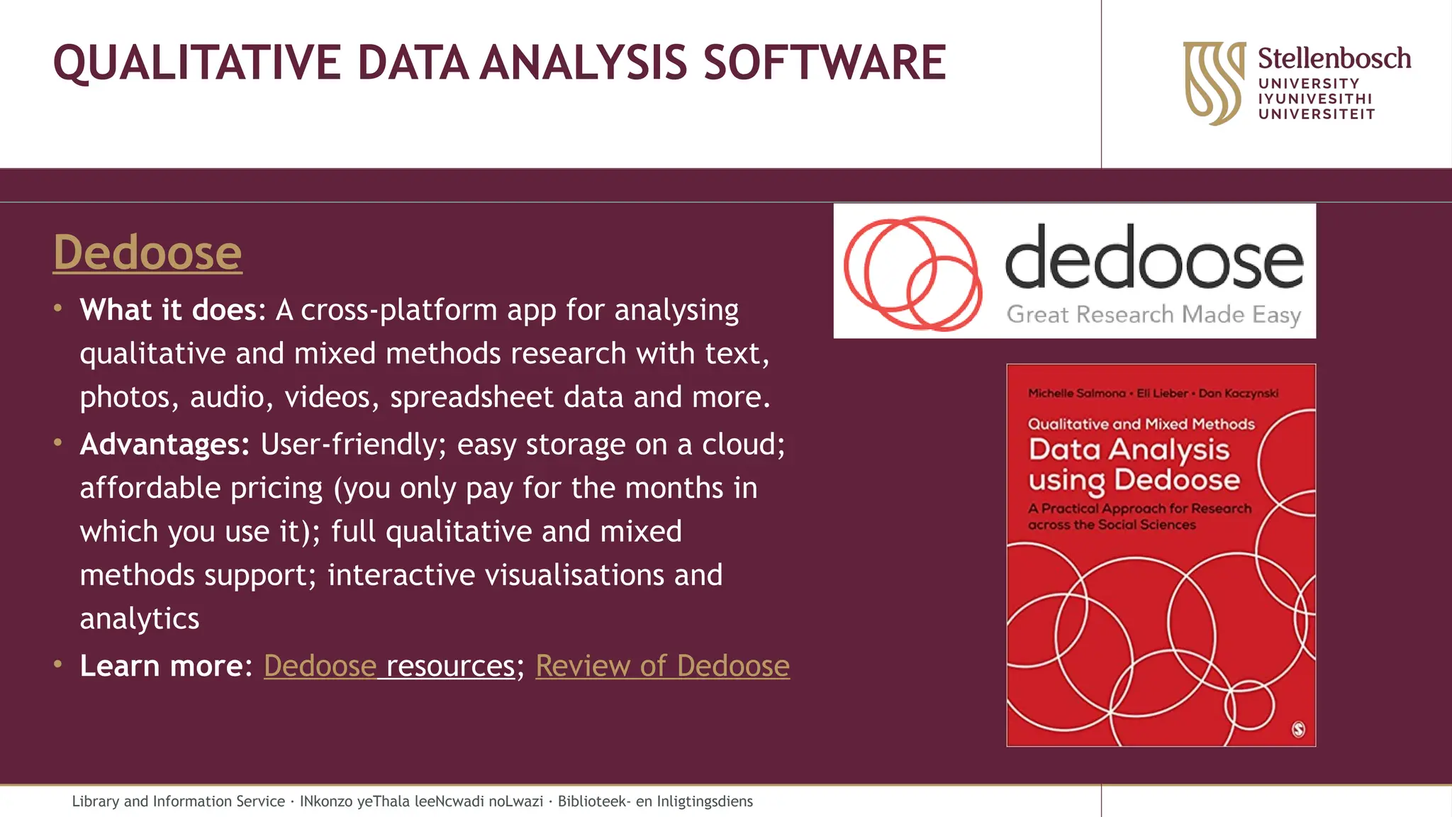 Overview of software for effective data analysis and data visualisation ...