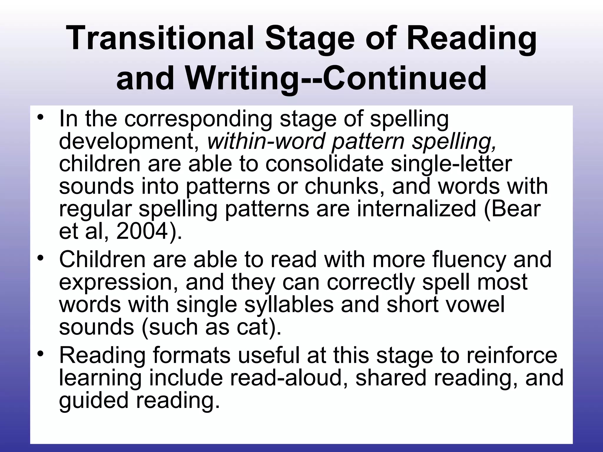 Overview of stages of reading and writing | PPT