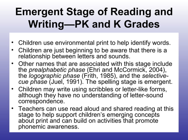 Overview of stages of reading and writing | PPT