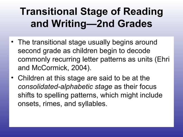Overview of stages of reading and writing | PPT