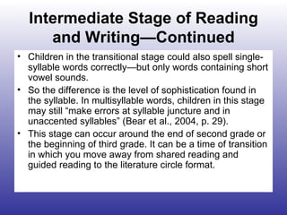 Overview of stages of reading and writing | PPT