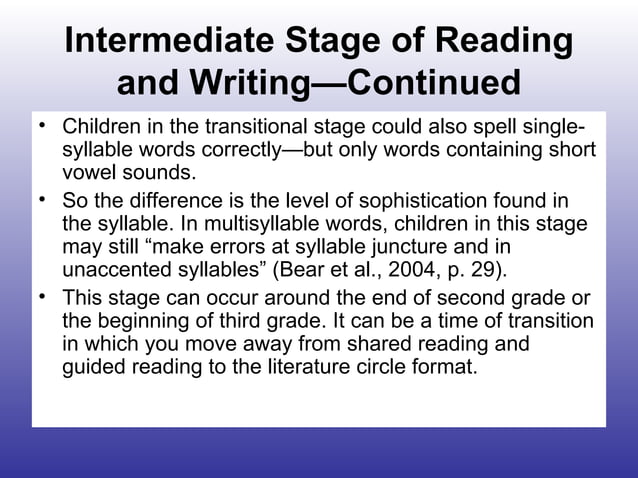 Overview of stages of reading and writing | PPT