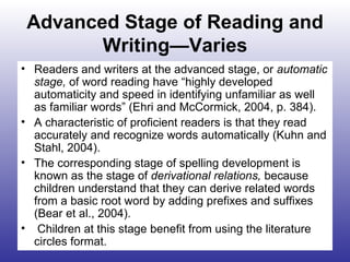 Overview of stages of reading and writing | PPT
