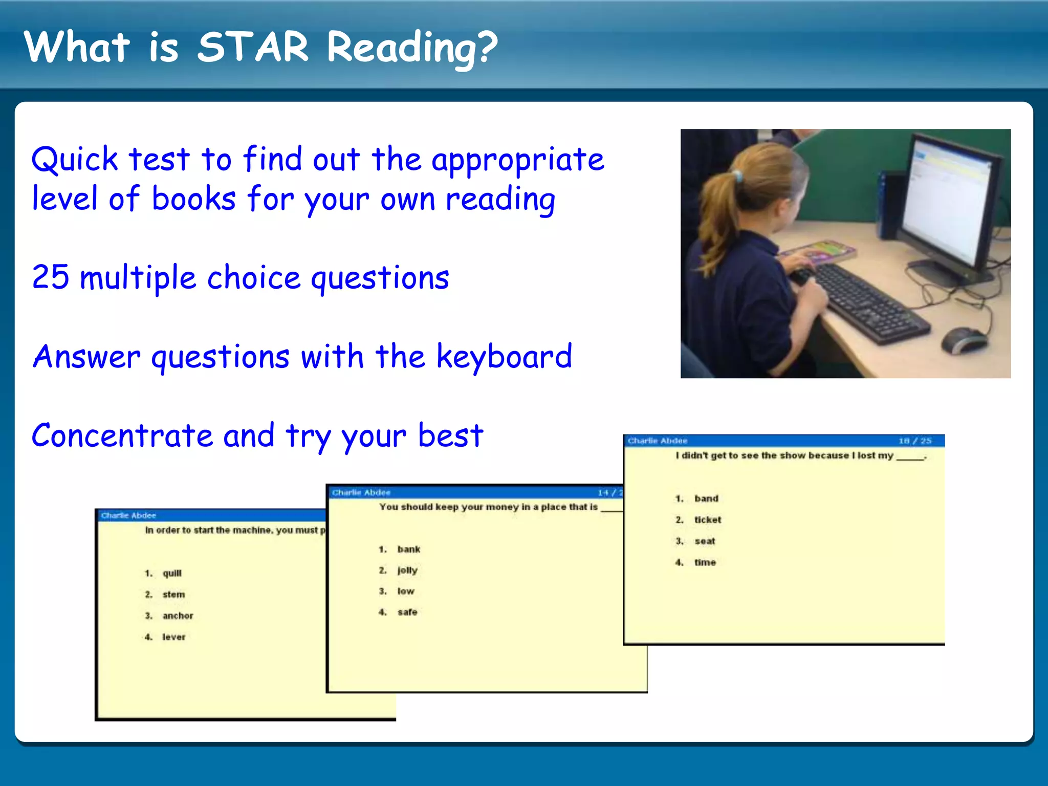 Accelerated Reader and Star Read Tests | PPTX