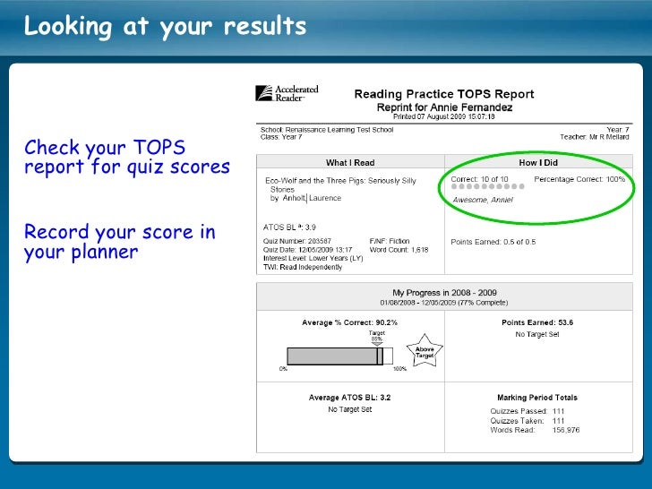 Accelerated Reader and Star Read Tests