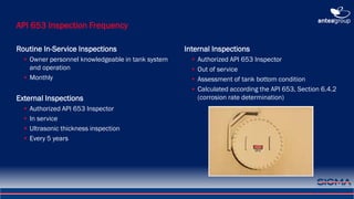 Overview of STI SP001 vs. API 653 Tank Inspections | PDF
