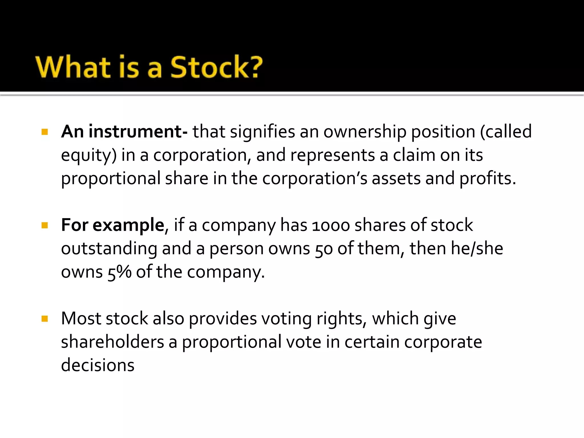 Overview Of Stock Market | PPTX