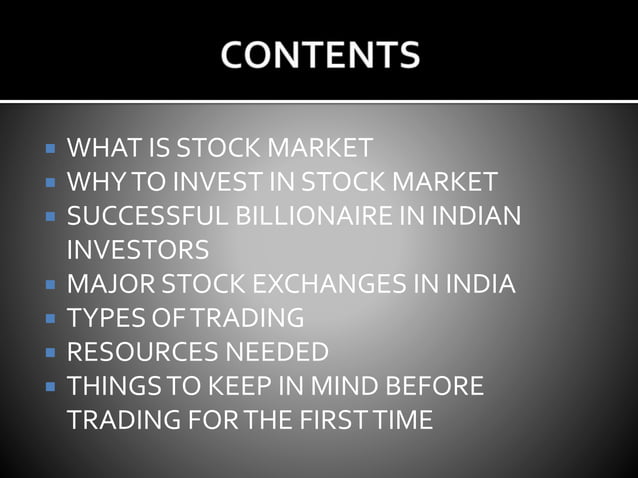 Overview of stock market | PPT