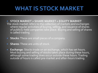 Overview of stock market | PPTX