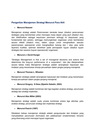 Overview of Strategic Management - riki ardoni | PDF