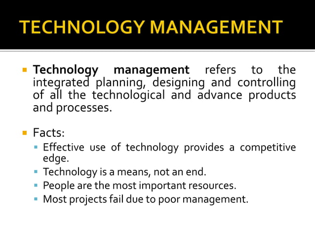 Overview of Technology Management | PPT | Business Administration ...