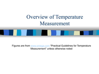 Overview of Temperature Measurement MEASUREMENT OF SPEED.ppt