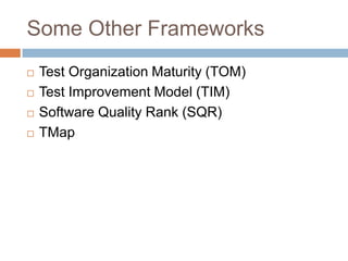 Overview of test process improvement framework | PPTX | Computer ...