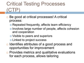 Overview of test process improvement framework | PPT