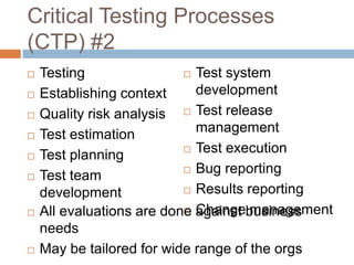 Overview of test process improvement framework | PPT