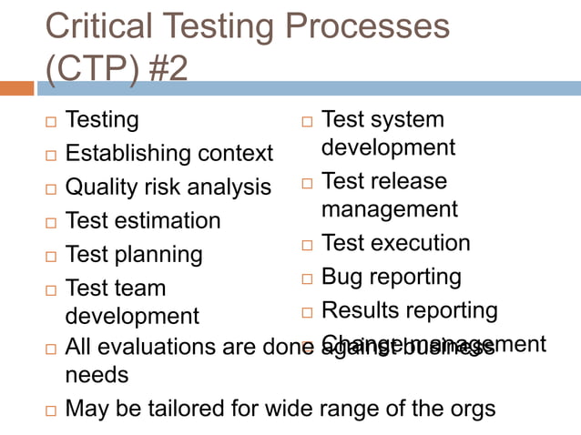 Overview of test process improvement framework | PPT