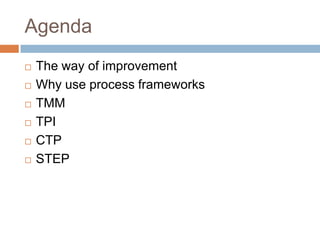 Overview of test process improvement framework | PPT