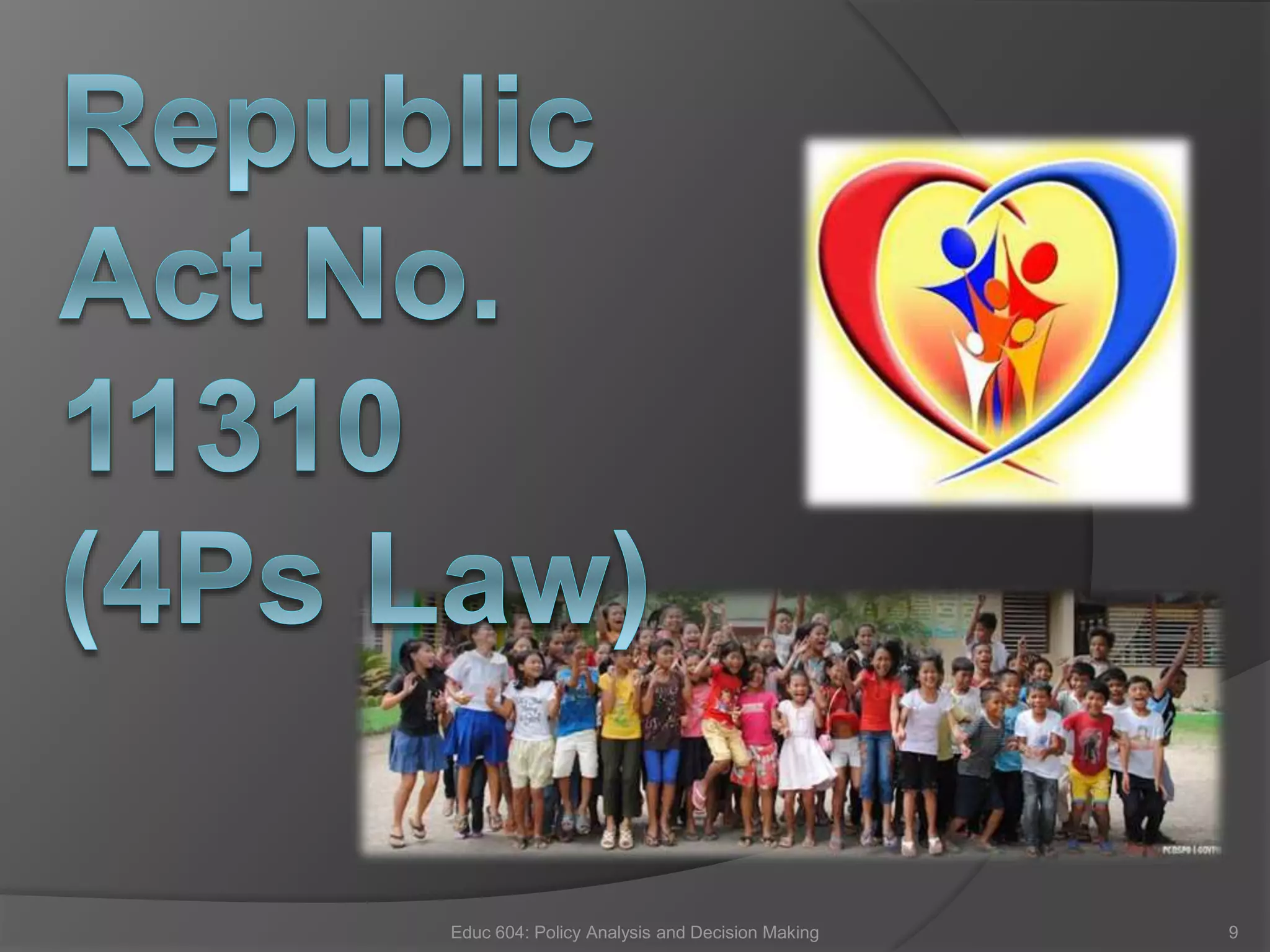 Pantawid Pamilyang Pilipino Program Law (RA 11310) | PPTX