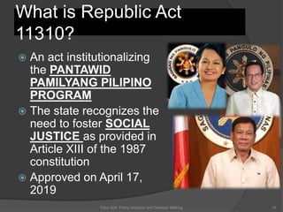 Pantawid Pamilyang Pilipino Program Law (RA 11310) | PPTX