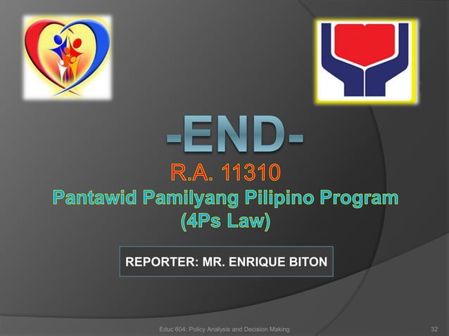 Pantawid Pamilyang Pilipino Program Law (RA 11310) | PPTX