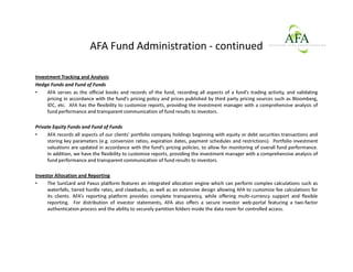 Overview of the Advanced Fund Administration Services | PDF
