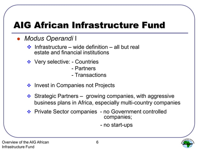 Overview Of The Aig African Infrastructure Fund | PPT
