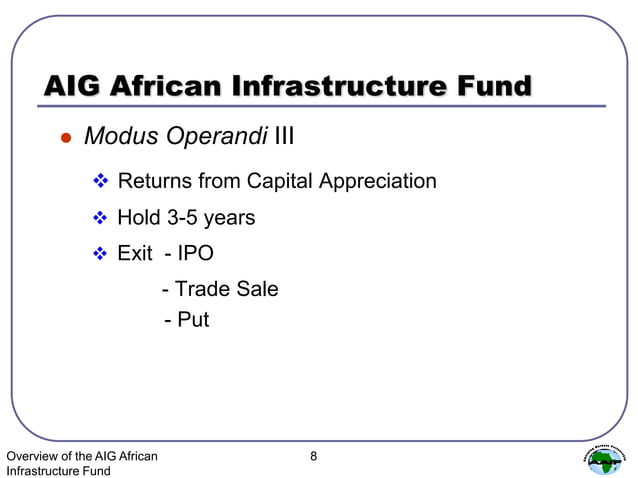 Overview Of The Aig African Infrastructure Fund | PPT