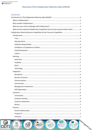 Overview of the Collaboration Maturity Index CMI24 | PDF