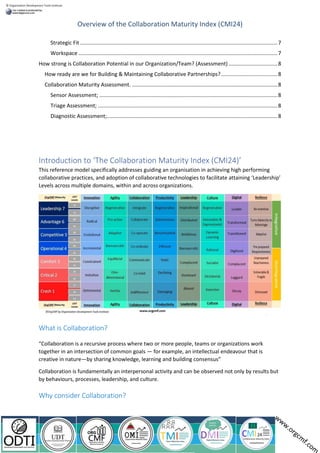 Overview of the Collaboration Maturity Index CMI24 | PDF