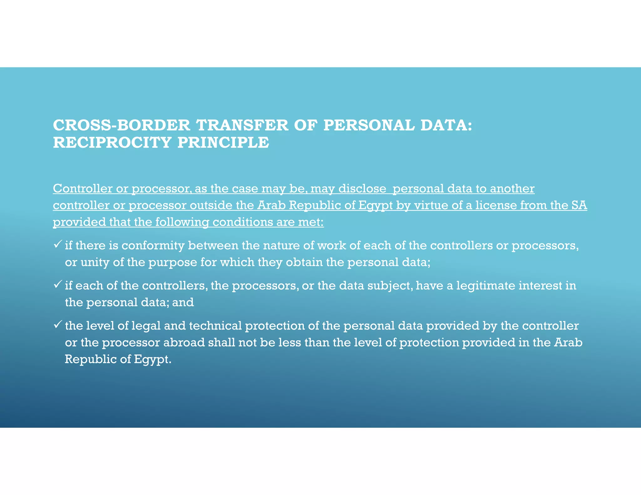 Overview of the Egyptian Personal Data Protection Law | PDF