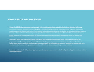 Overview of the Egyptian Personal Data Protection Law | PDF