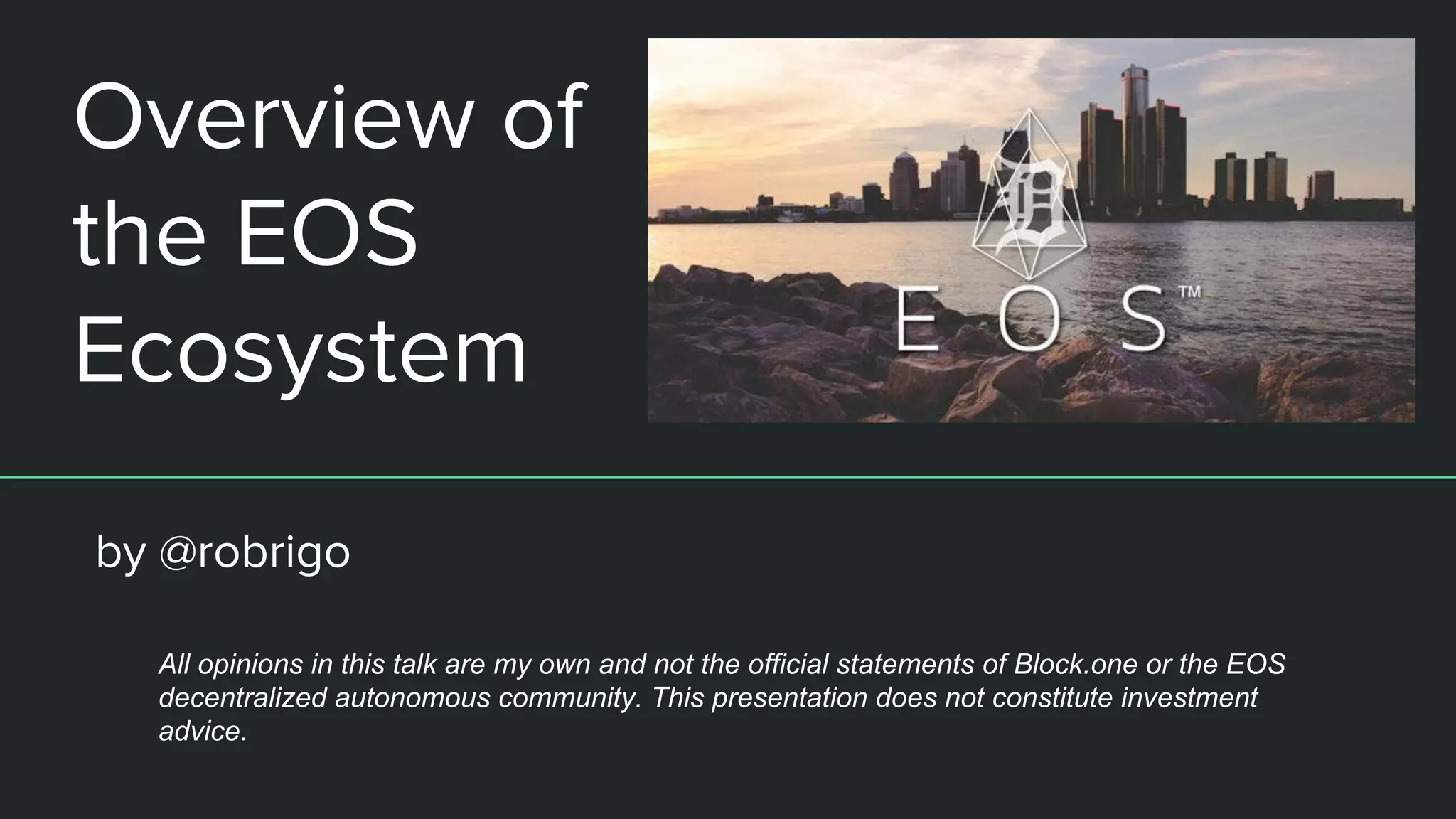 Overview of the EOS Ecosystem | PPT