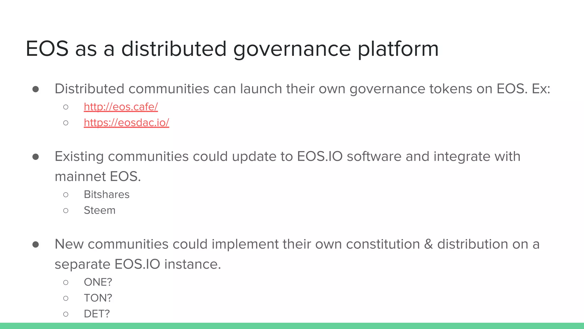 Overview of the EOS Ecosystem | PPT