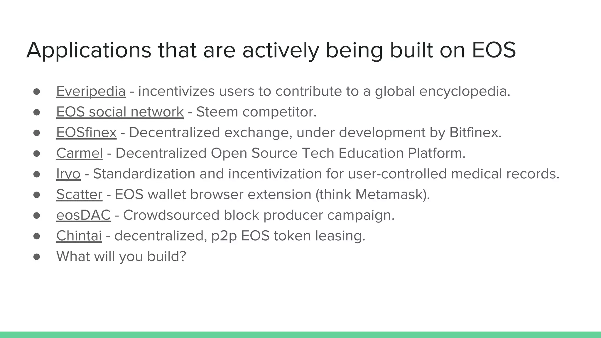 Overview of the EOS Ecosystem | PDF