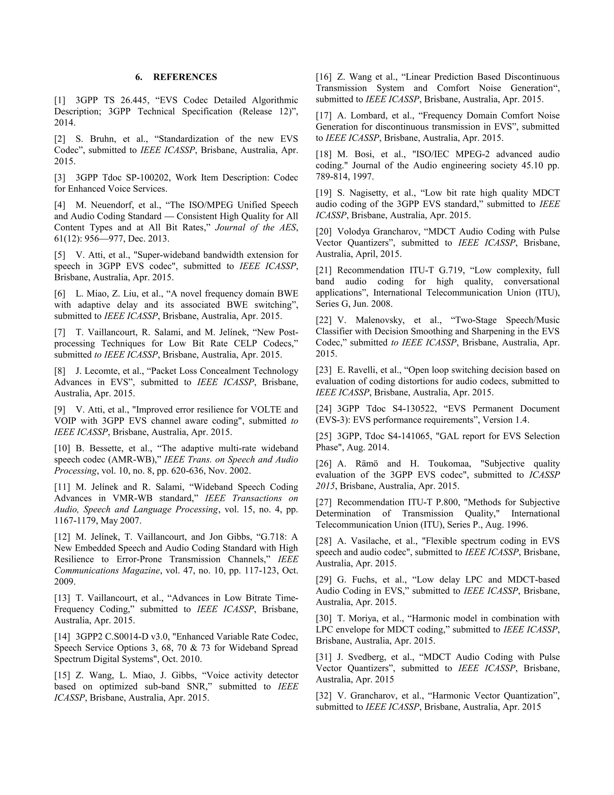 Overview of the EVS codec architecture | PDF | Digital Audio | Computer Software and Applications