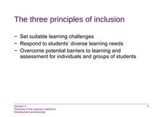 Overview Of The Inclusion Statement - Session Three | PPT