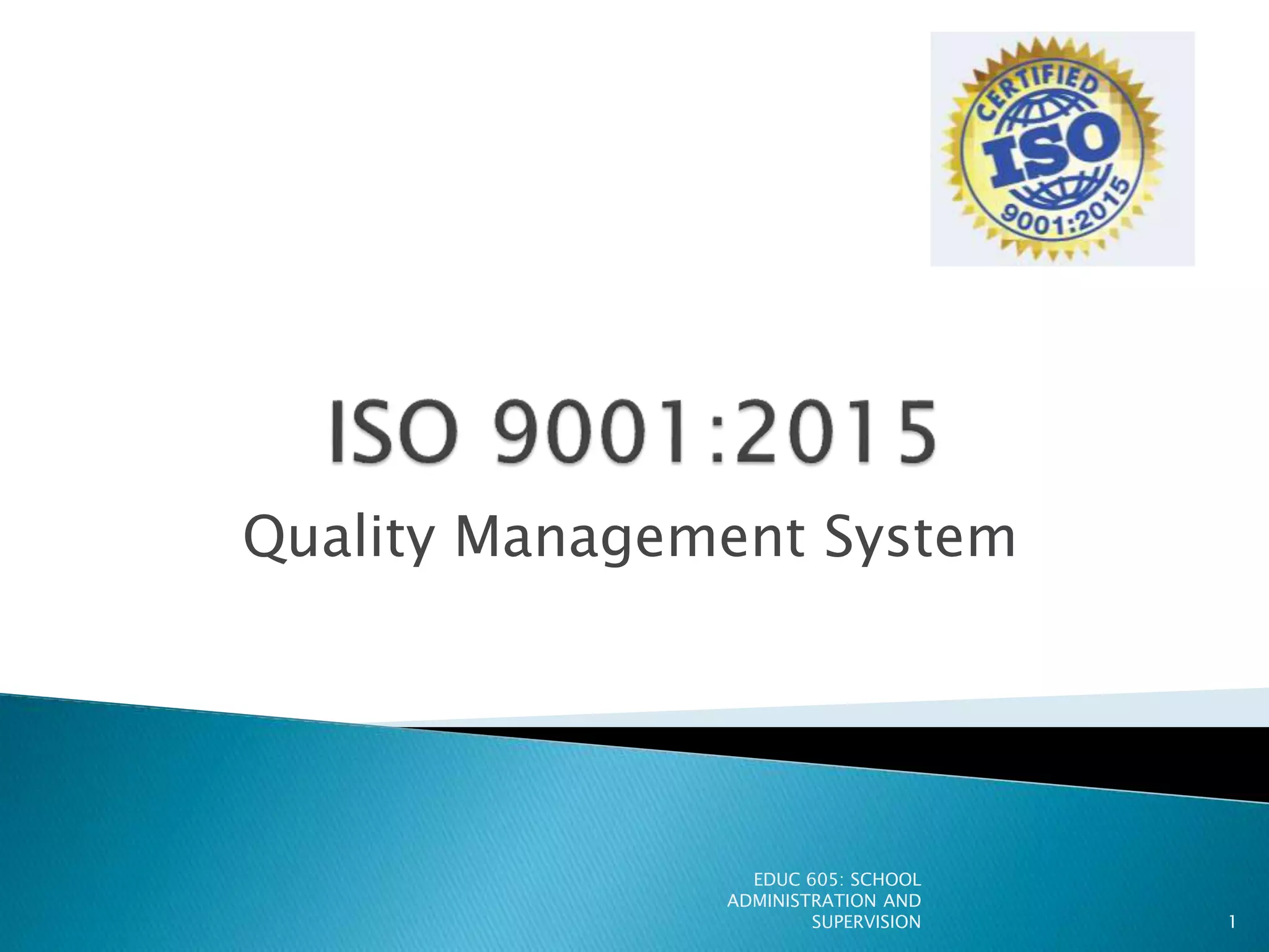 Overview of the iso 9001:2015 | PPTX
