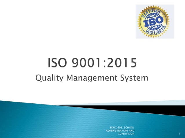 Overview of the iso 9001:2015 | PPTX