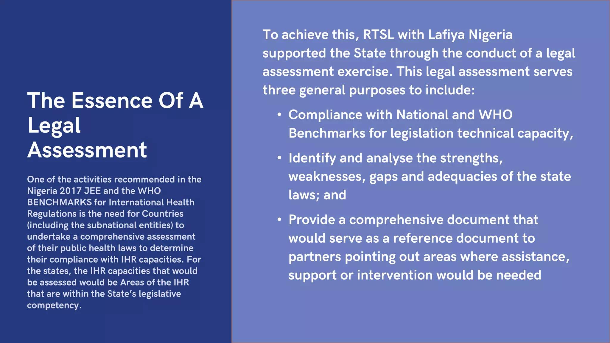 Overview of the Legal Assessment Report of Jigawa State Public Health ...